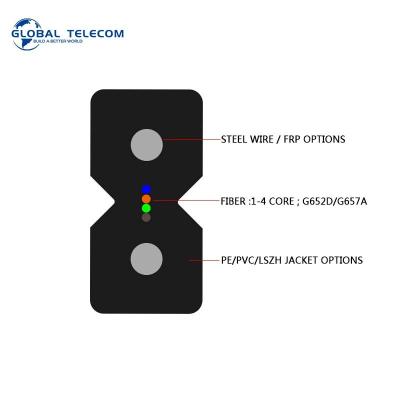 China OEM LSZH FTTH Drop Fiber Optic Cable 1 Core G625D G657A1 G657A2 for sale