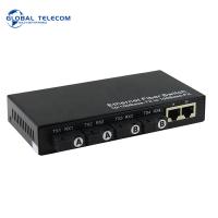 China 4port Fiber Media Converter , 2RJ45 Ethernet Optical Transceiver 10/100/1000M for sale