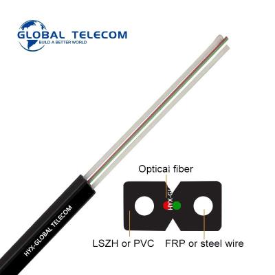 China GJYXFCH Flat Drop Fiber Cable FRP / Steel Wire 1 Core 2 Core for sale