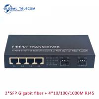 China 4RJ45 2SFP Fiber Media Converter , 2G4FE Gigabit Ethernet Fiber Switch for sale