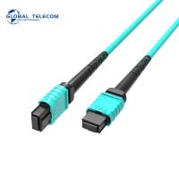 China MPO OM3 Fiber Patch Cable 8 Cores 12 Cores PVC LSZH Jacket Materials for sale