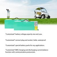 China 57.6V 25Ah Lithium Golf Cart Battery LiFePO4 Portable Green Metal Case for sale