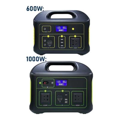 China LiFePO4 Portable Power Station 1000W 600W Pure Sine Wave Inverter for Outdoor Emergency Backup for sale