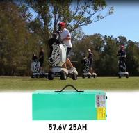 China 57.6V 25Ah Lithium Golf Cart Battery LiFePO4 Portable Green Metal Case for sale