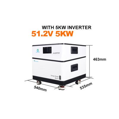 China All In One ESS 51.2V LiFePO4 Battery with Inverter 5kW 5.23kWh for sale