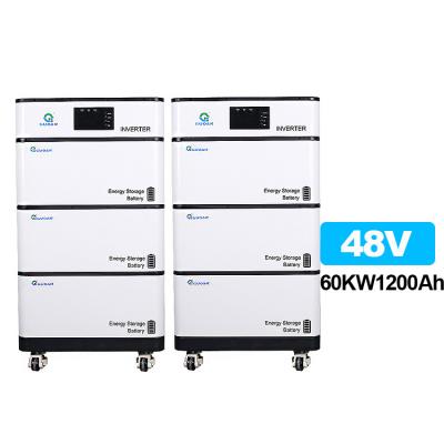 China 48V 60KW 1200Ah LiFePO4 Stacked Home Inverter Battery All-in-One Energy Storage System for sale