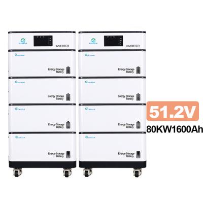 China Residential 80kW 51.2V LiFePO4 Energy Storage Battery Inverter All In One System for sale