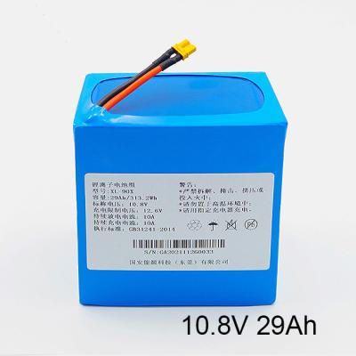 China 10.8V 29Ah Custom 18650 LiFePO4 Battery Pack Rectangular Cuboid for sale