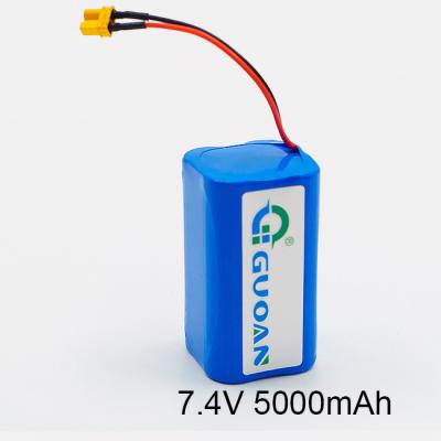 China Custom 7.4V 5000mAh LiFePO4 Battery Pack 18650 Lithium Ion Rechargeable for sale
