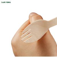 China Eco Friendly Birch Wood Disposable Cutlery Sporks fork Catering 160mm for sale