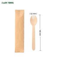 China Eco Friendly Birch Wood Disposable Cutlery Sporks fork Catering 160mm for sale
