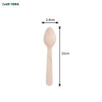 China ODM Eco Friendly Disposable Wooden Spoons Dessert Tasting 110mm for sale