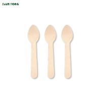 China ODM Eco Friendly Disposable Wooden Spoons Dessert Tasting 110mm for sale