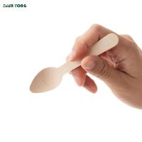 China ODM Eco Friendly Disposable Wooden Spoons Dessert Tasting 110mm for sale