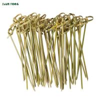 China 9cm - 20cm Knotted Bamboo Cocktail Sticks Skewers Red Green Black for sale