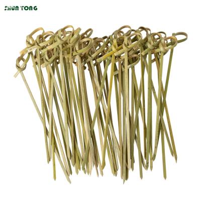 China 9cm - 20cm Knotted Bamboo Cocktail Sticks Skewers Red Green Black for sale