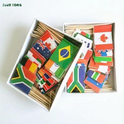 China Food Grade Burger Toothpick Flags Premium Birch Custom 65mm for sale
