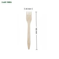 China Bulk Bamboo Disposable Tableware Fork 165mm With Stiffener For Steak Salad for sale