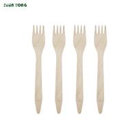 China Bulk Bamboo Disposable Tableware Fork 165mm With Stiffener For Steak Salad for sale