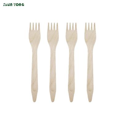 China Bulk Bamboo Disposable Tableware Fork 165mm With Stiffener For Steak Salad for sale