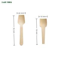 China Premium Disposable Wooden Teaspoons for Gelato Desserts Square Head 75mm for sale