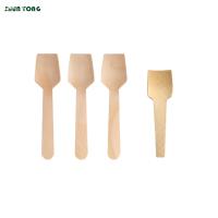 China Premium Disposable Wooden Teaspoons for Gelato Desserts Square Head 75mm for sale