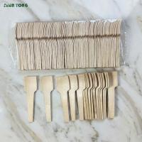 China Premium Disposable Wooden Teaspoons for Gelato Desserts Square Head 75mm for sale