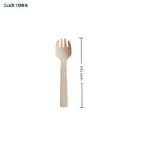 China 105mm Wooden Disposable Utensils Spork Eco Cutlery For Desserts Tasting Custom for sale