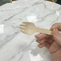 China 105mm Wooden Disposable Utensils Spork Eco Cutlery For Desserts Tasting Custom for sale