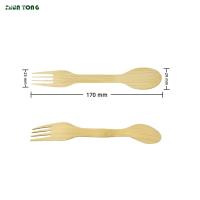 China Smooth Dual Ended Bamboo Spork Bulk Flatware 170mm ODM for sale