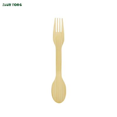 China Smooth Dual Ended Bamboo Spork Bulk Flatware 170mm ODM for sale
