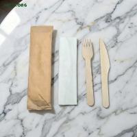 China 3 In 1 Disposable Wooden Cutlery Set Knives And Forks Smooth Birch For Horeca & Catering for sale