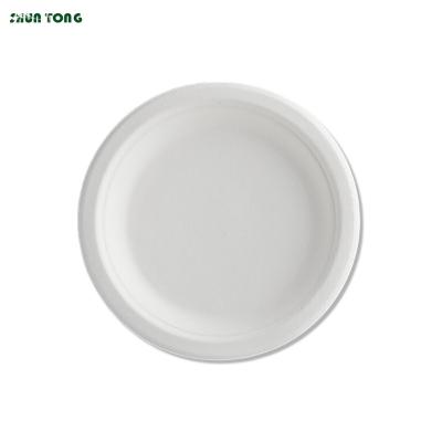 China 6 Inch Biodegradable Sugarcane Bagasse Plates For Delivery Corporate Catering for sale
