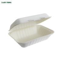 China Compostable 9x6 Bagasse Clamshell - Engineered for QSR Burgers & High-Efficiency Takeout for sale