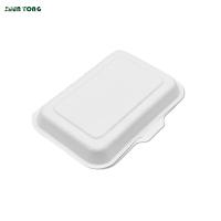 China 600ml Biodegradable Bagasse Clamshell Container Fried Food box for sale