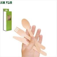 China 140mm natural birchwood cutlery with smooth finish — eco friendly disposable wooden utensils for sale