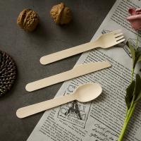 China 140mm natural birchwood cutlery with smooth finish — eco friendly disposable wooden utensils for sale