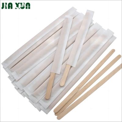 China FSC Certified 140mm Rounded End Wooden Coffee Stirrers, Suitable for 8 oz Cups or 12 oz Cups for sale