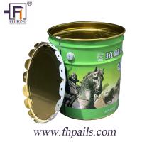 China UN Rated 5 Gallon Metal Grease Bucket With Curly Lid for sale