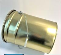 China Gold Metal Paint Bucket 5 Gallon With Lever Lock Ring Lid For Water Based Paints for sale