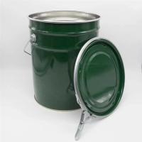 China UN Rated 5 Gallon Steel Paint Bucket With Lever Lock Ring Lids for sale