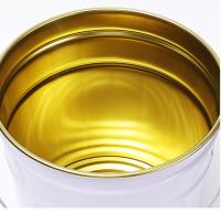 China 5 Gallon White Tinplate Metal Paint Bucket With Gold Coatings for sale