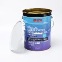 China Metal Steel Adhesives Chemical Pails 20L Round With Flower Edge Lid for sale