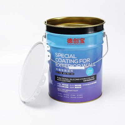 China Metal Steel Adhesives Chemical Pails 20L Round With Flower Edge Lid for sale