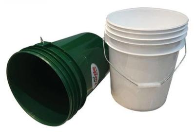 China 20 Liter 5 Gallon Plastic Bucket Containers With Metal Handles For Paints Storage for sale