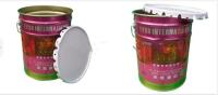 China 20L Metal Ink Bucket With Deeply Curly Lids 0.32-0.42mm for sale