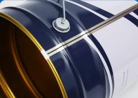China 20L Metal Bucket Of Grease 0.32-0.42mm With Deeply Curly Lid UN Approved for sale