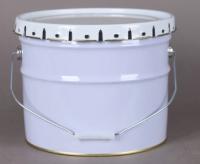 China 3 Gallon Short White Open Head Steel Pail With Lid And Handle for sale