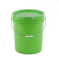China 16 Liter Grease Plastic Bucket Containers With UN Approved Green Color for sale
