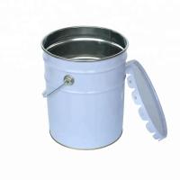 China Gray Steel 26 24Ga Open Head 5 Gallon Paint Bucket With Curly Lid for sale